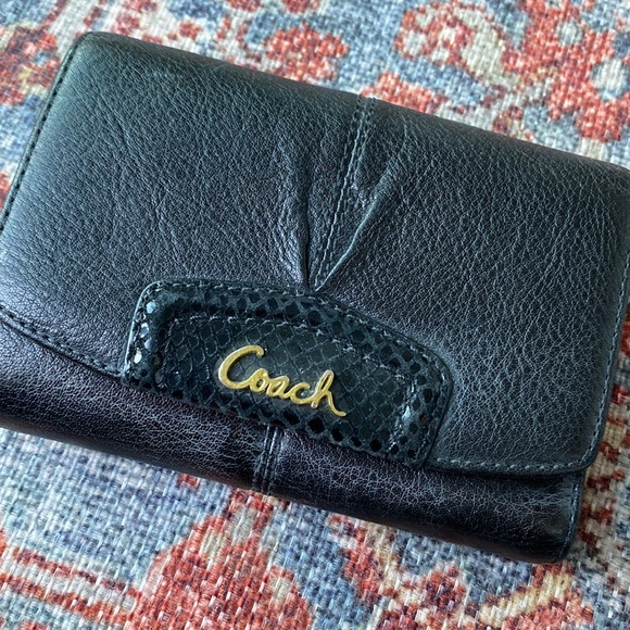 Coach | Bags | Coach Leather Black Tri Fold Wallet | Poshmark